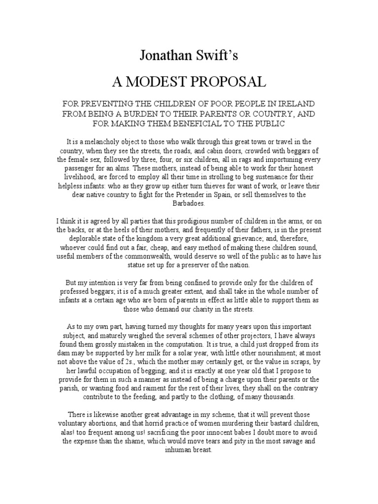 A Modest Proposal | PDF | Foods