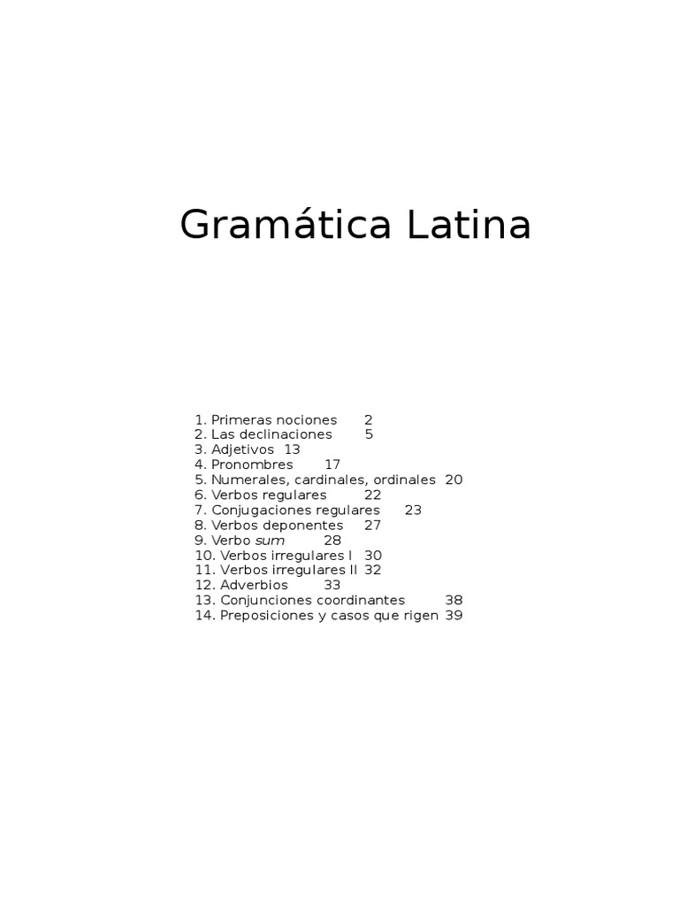 Gramática Latina | PDF | Lingüística | Clasificación cientifica