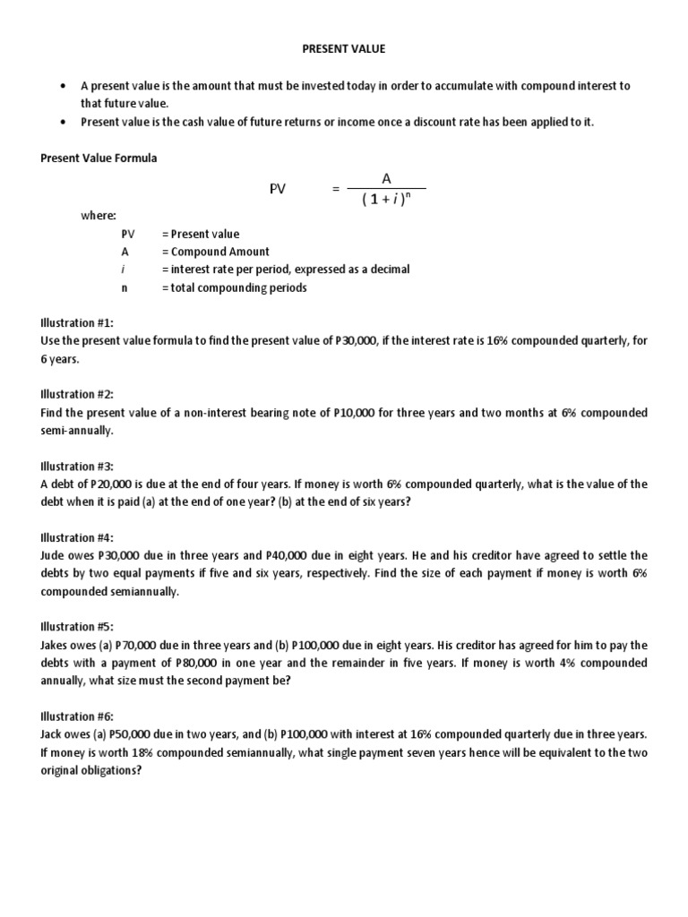 PV A (1 + I) : Present Value | PDF