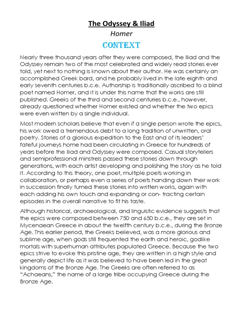 The Odyssey and Iliad | PDF | Hector | Achilles