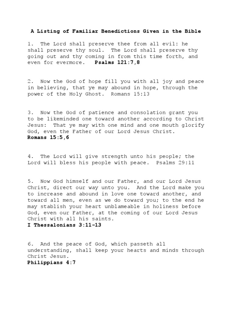 Benedictions | PDF | God In Christianity | Grace In Christianity