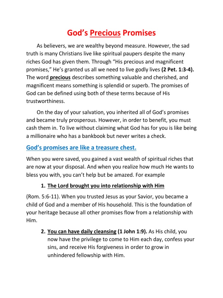 God's Precious Promises | PDF | God In Christianity | Salvation
