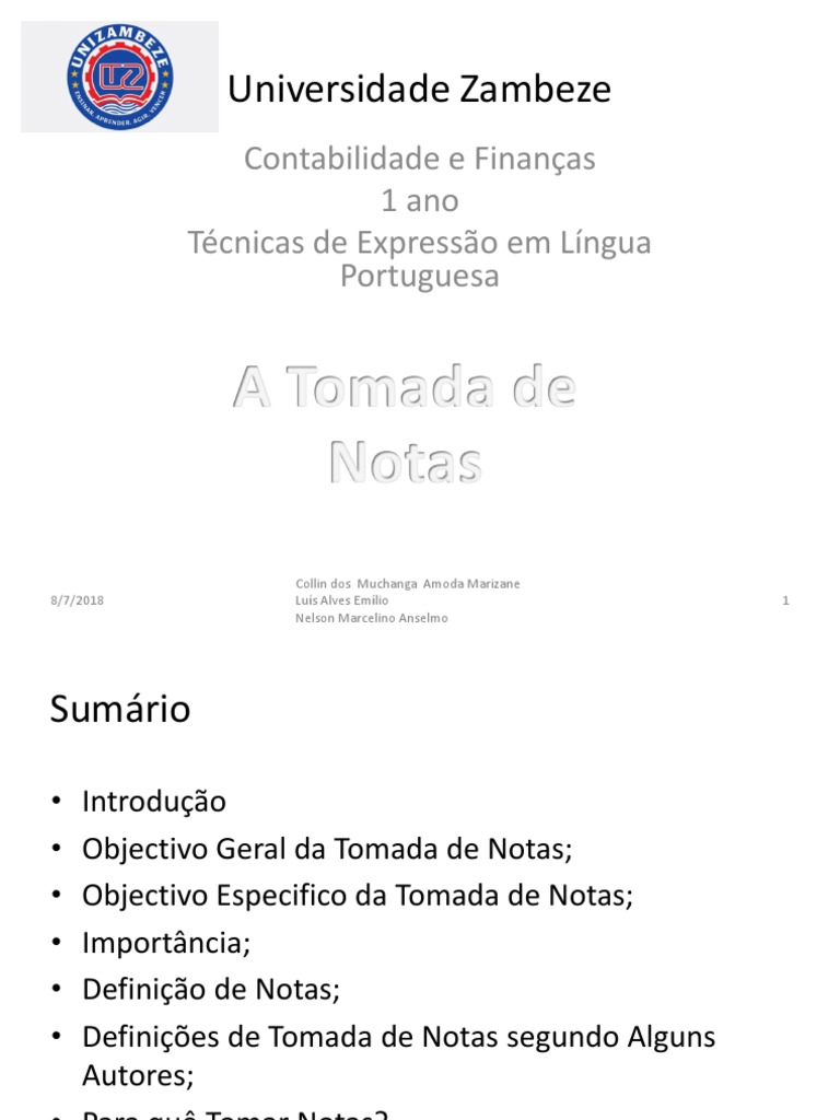 Powerpoint Tomada de Notas | PDF | Informação | Tempo