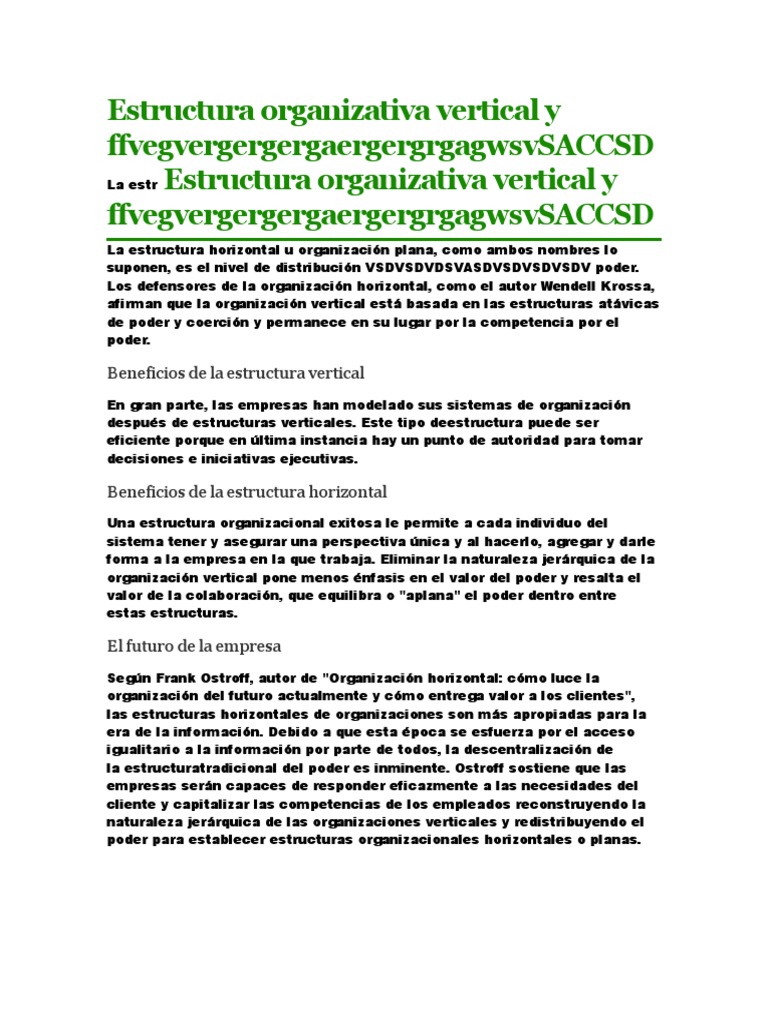 Estructura Organizativa Vertical y Horizontal | Descargar gratis PDF ...
