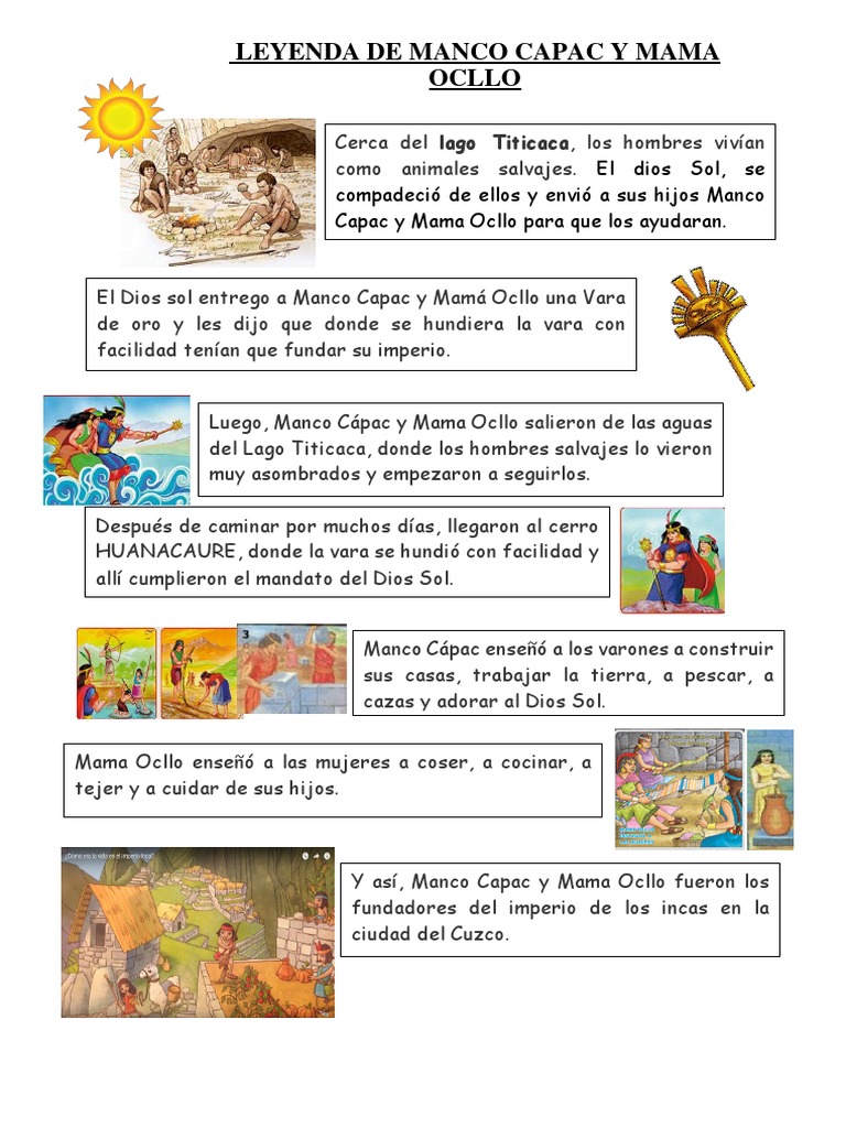 Leyenda de Manco Cápac y Mama Ocllo | PDF | Viajes y turismo