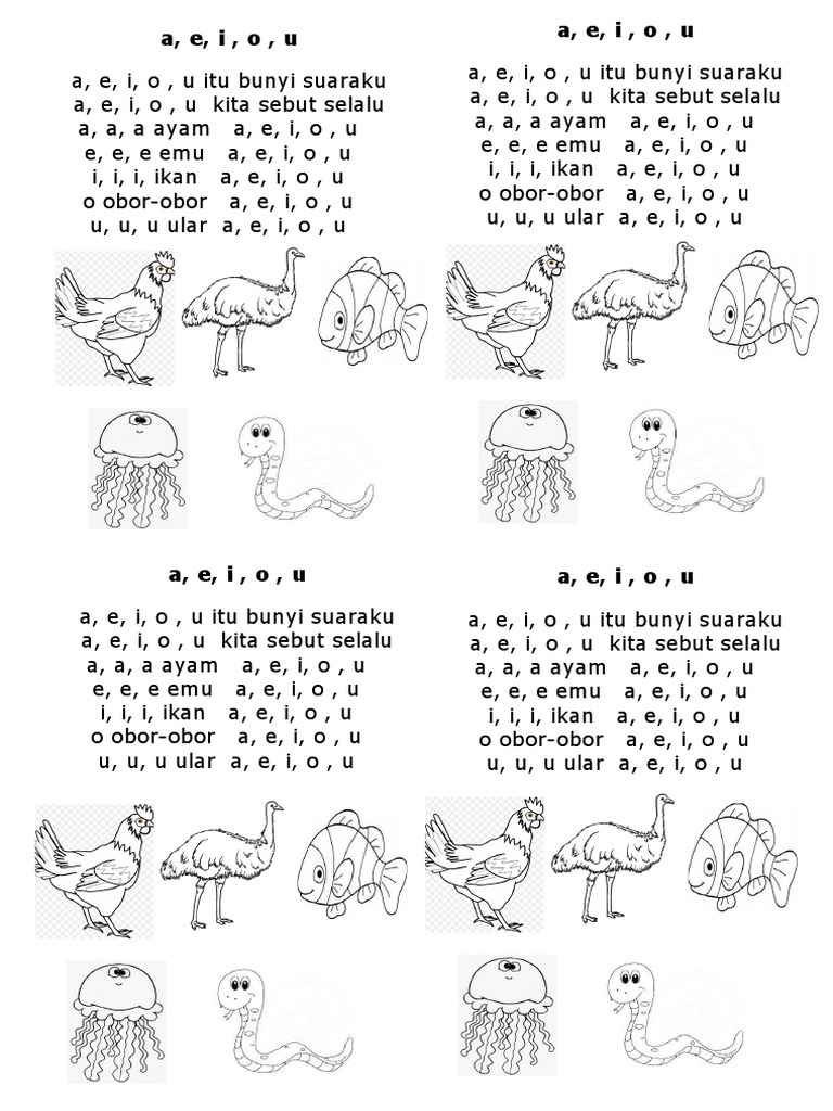 Vowels and Animals: A Poem About the Sounds of Indonesian | PDF
