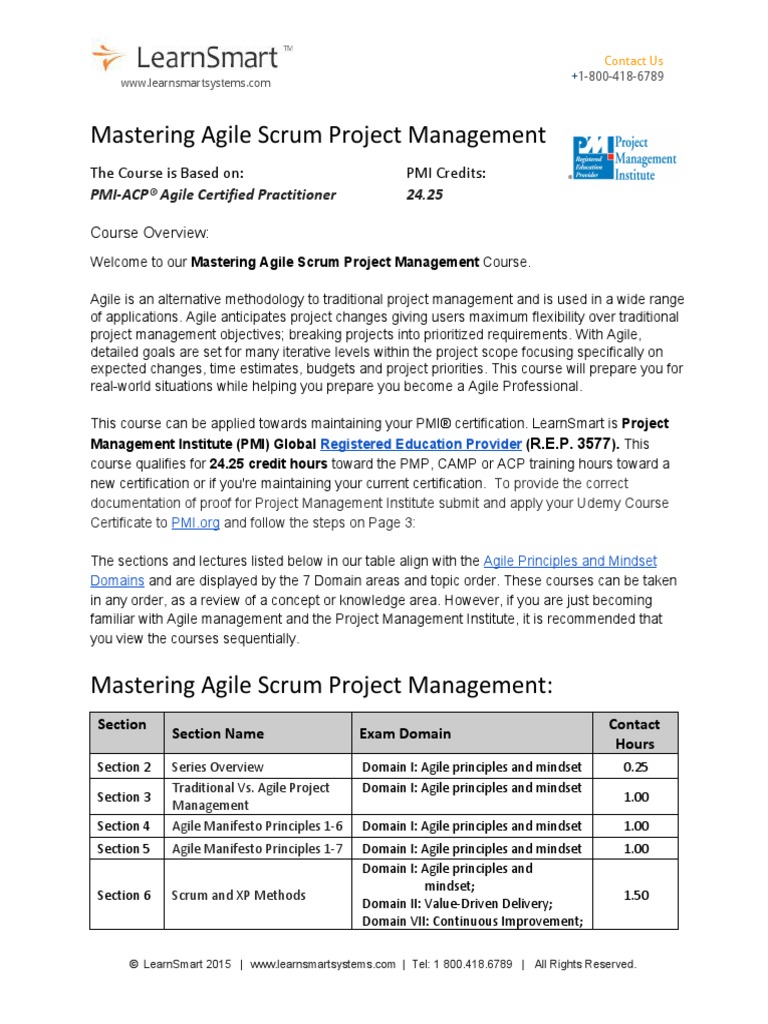 Mastering Agile Scrum Project Management - Course Map PDF | PDF | Agile ...