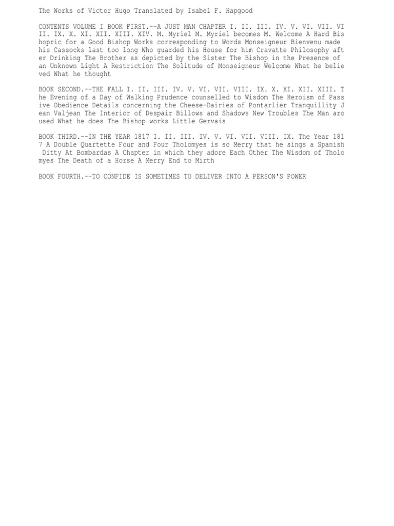 Les Miserables - Victor Hugo - Plain Text | PDF | Marius Pontmercy ...