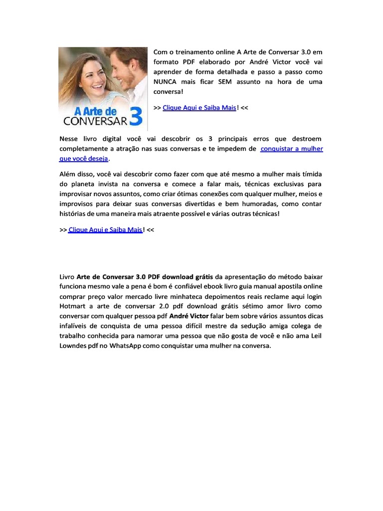 A Arte de Conversar 30 PDF Download Setimo Amor PDF | PDF