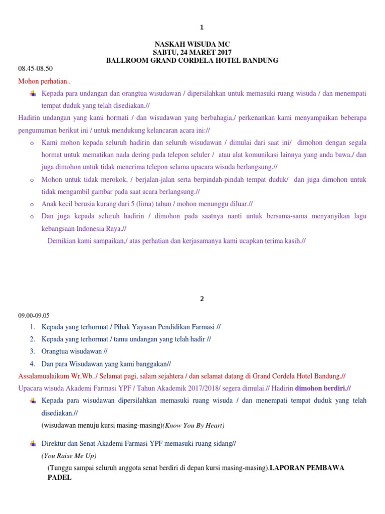 Naskah MC Wisuda | PDF