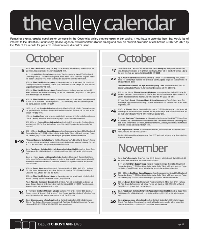 October Calendar | PDF | Religious Faiths