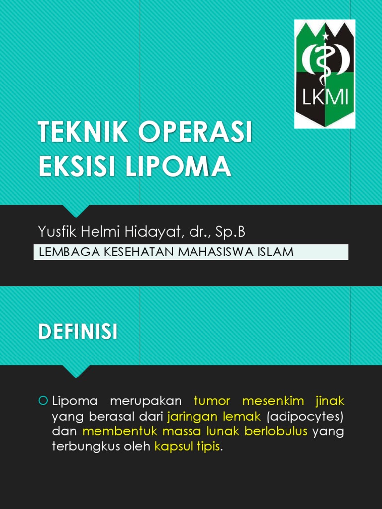 Teknik Operasi Eksisi Lipoma | PDF