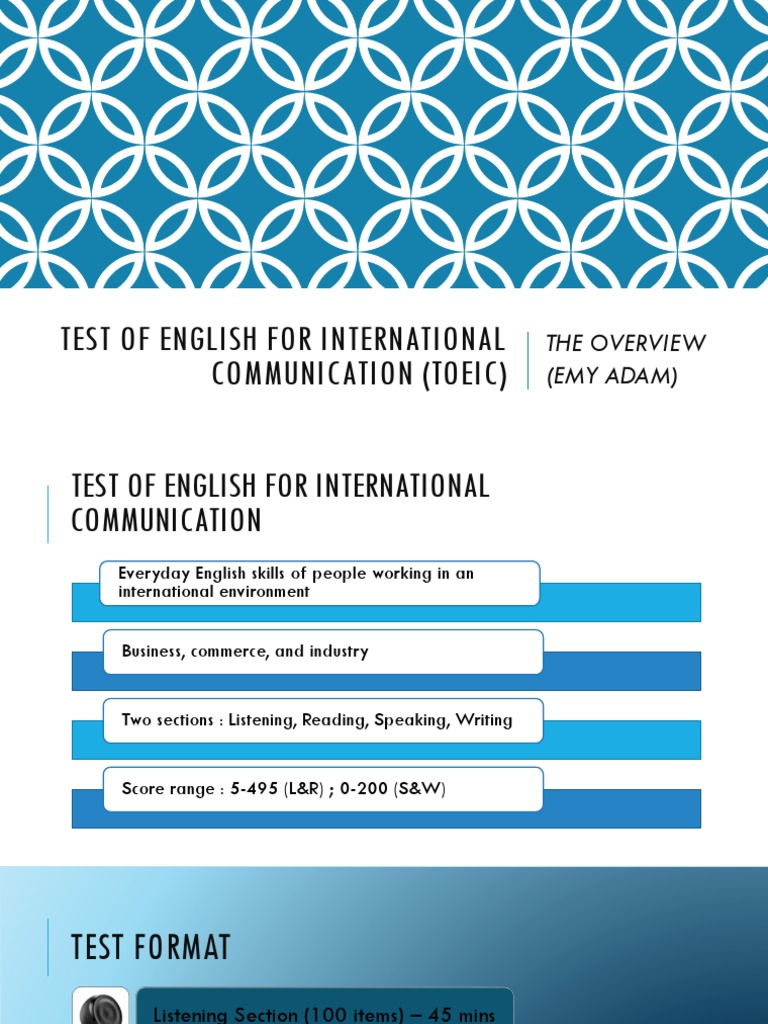 Toeic Overview | PDF | Part Of Speech | Reading Comprehension