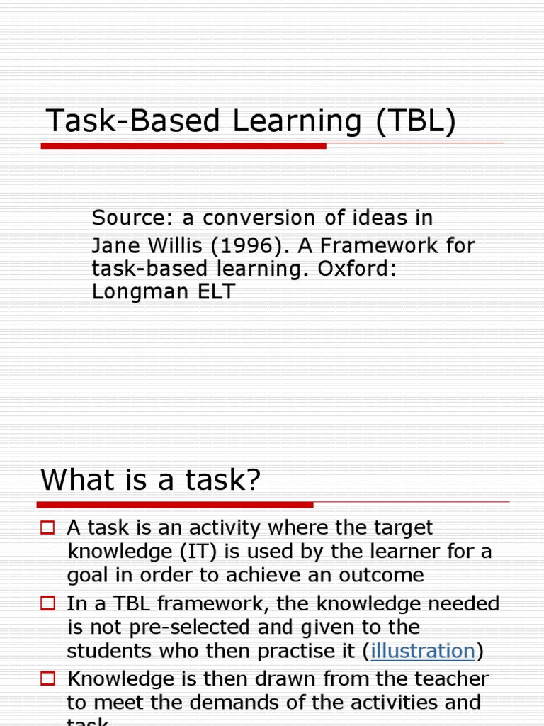 An Overview of Task-Based Learning: A Framework, Types of Tasks, and ...