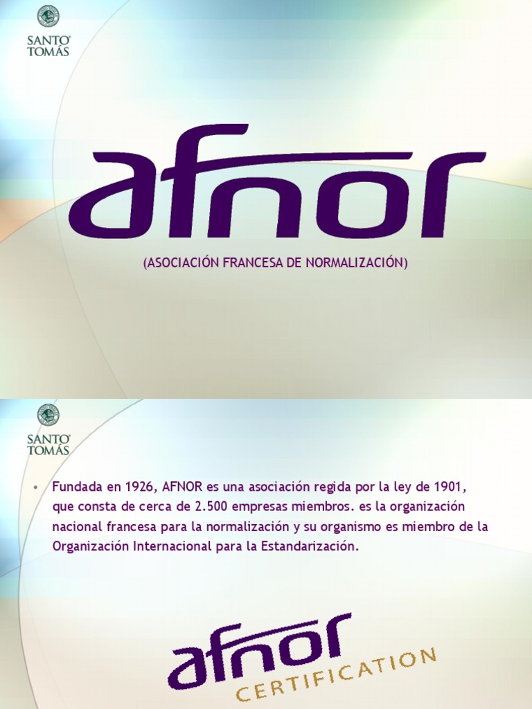 AFNOR: Estandarización y Certificación en Francia | PDF ...