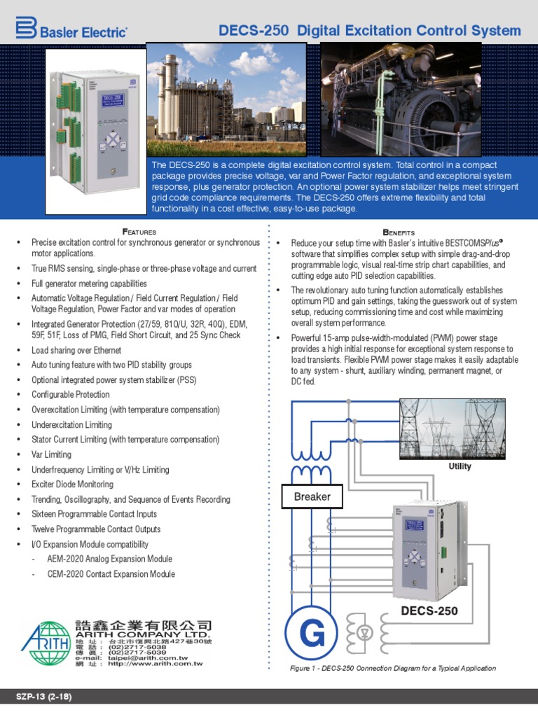 DECS-250 Digital Excitation Control System: Eatures Enefits | PDF ...