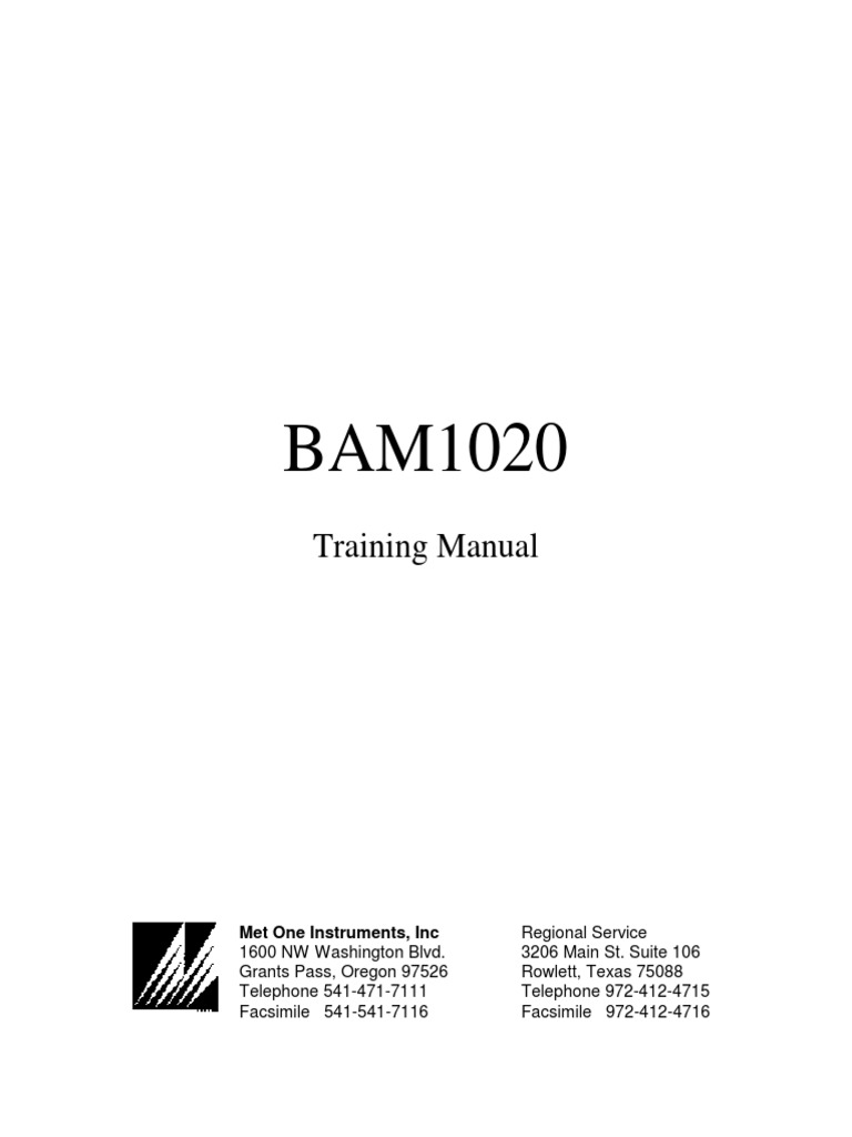 BAM 1020 Training Manual PDF | PDF | Flow Measurement | Digital To ...