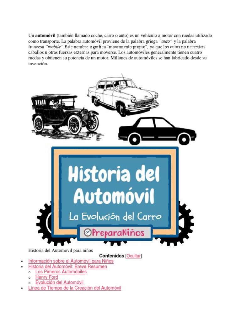 Historia Del Automovil | PDF | Coche | Compania de motores ford