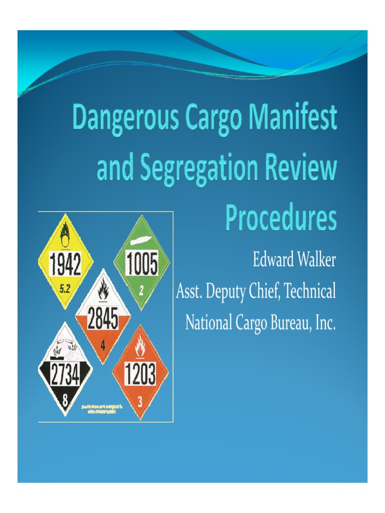 Dangerous Cargo Manifest and Segregation Review Procedures | PDF ...