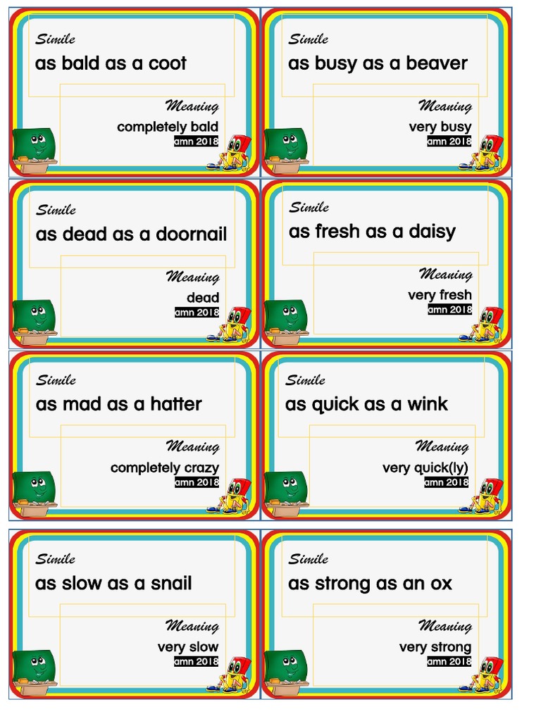 As Bald As A Coot As Busy As A Beaver: Simile Simile | PDF | Nature