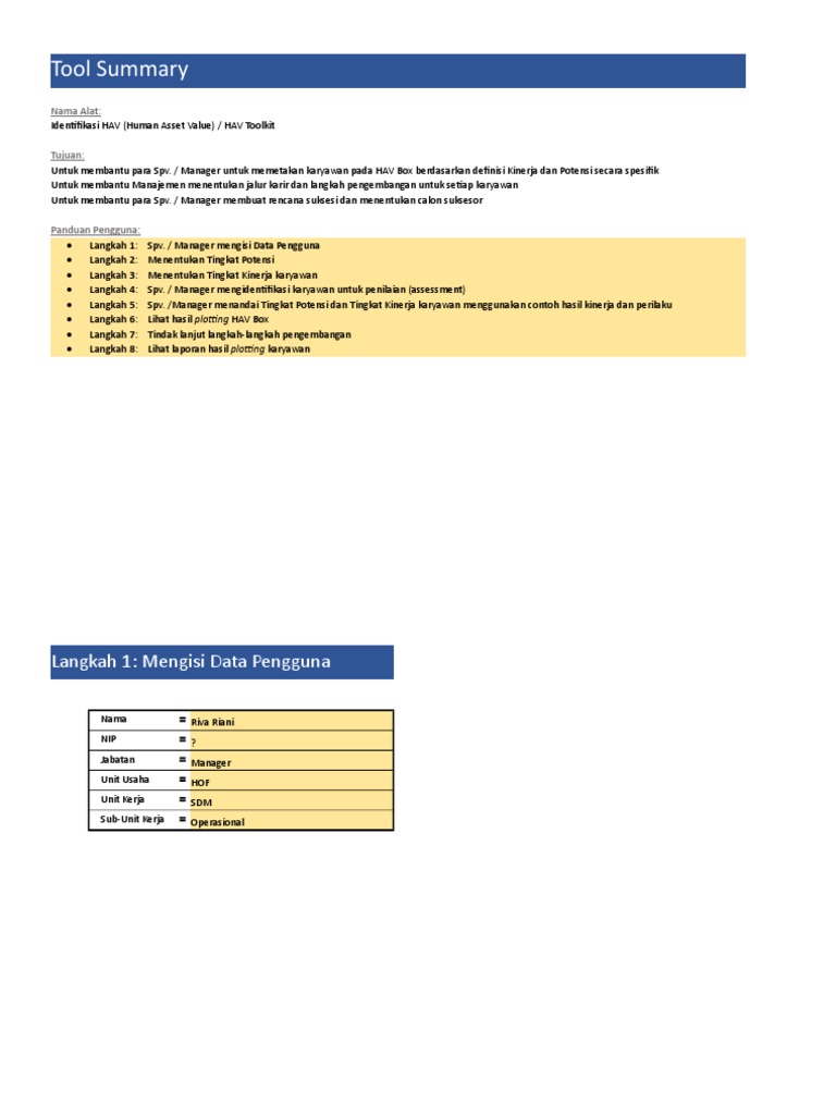 CONTOH - Hav Toolkit | PDF