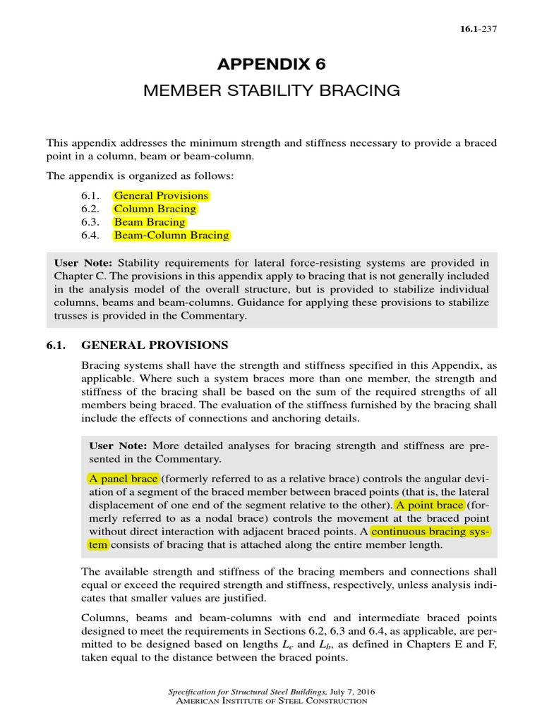 Aisc A6 | PDF | Beam (Structure) | Bending