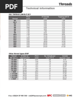 BSP Thread Chart | PDF | Building Materials | Mechanical Engineering