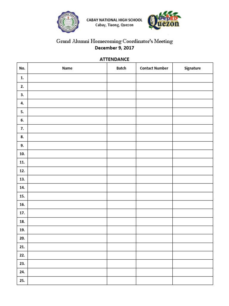 Attendance Form | PDF