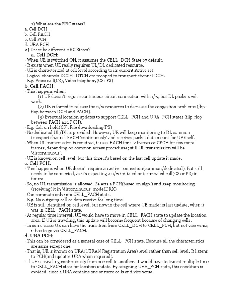 RRC States For UMTS | PDF | Network Congestion | Networking Standards