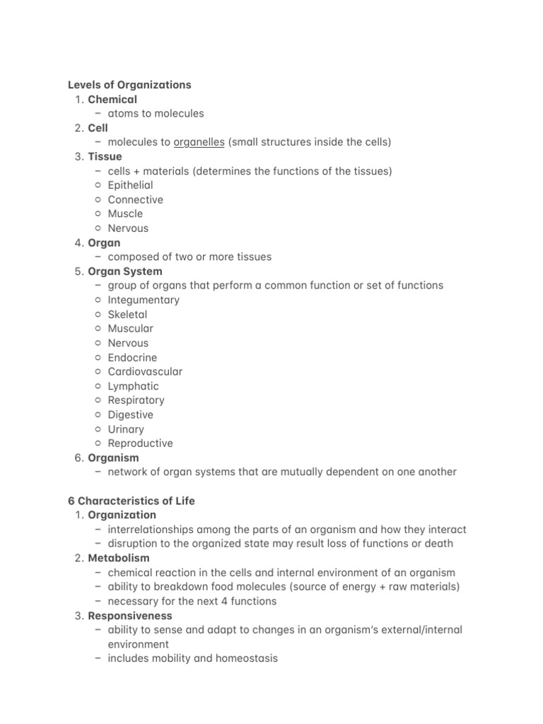 Levels of Biological Organization Explained | PDF