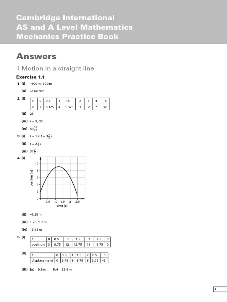 Practice problems and solutions for motion in a straight line mechanics ...