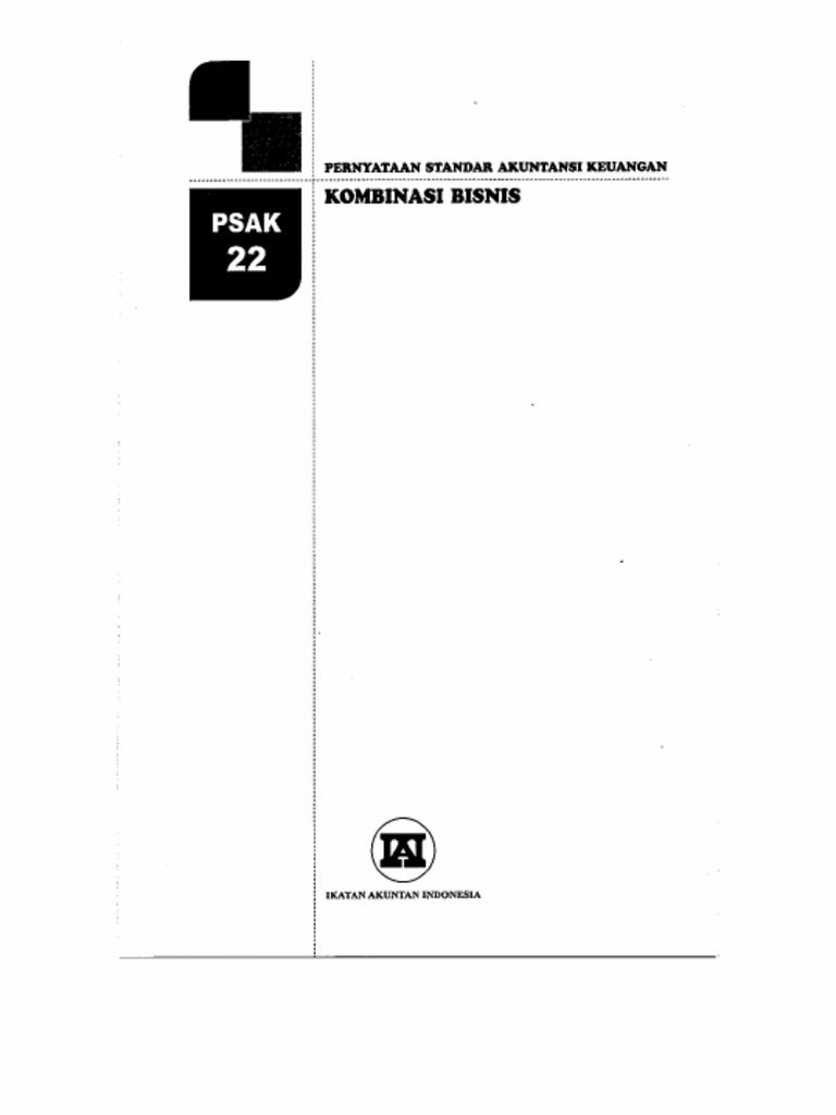 PSAK 22 (Revisi 2014) - Kombinasi Bisnis PDF | PDF