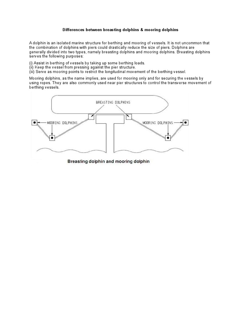 Differences Between Breasting and Mooring Dolphins | PDF