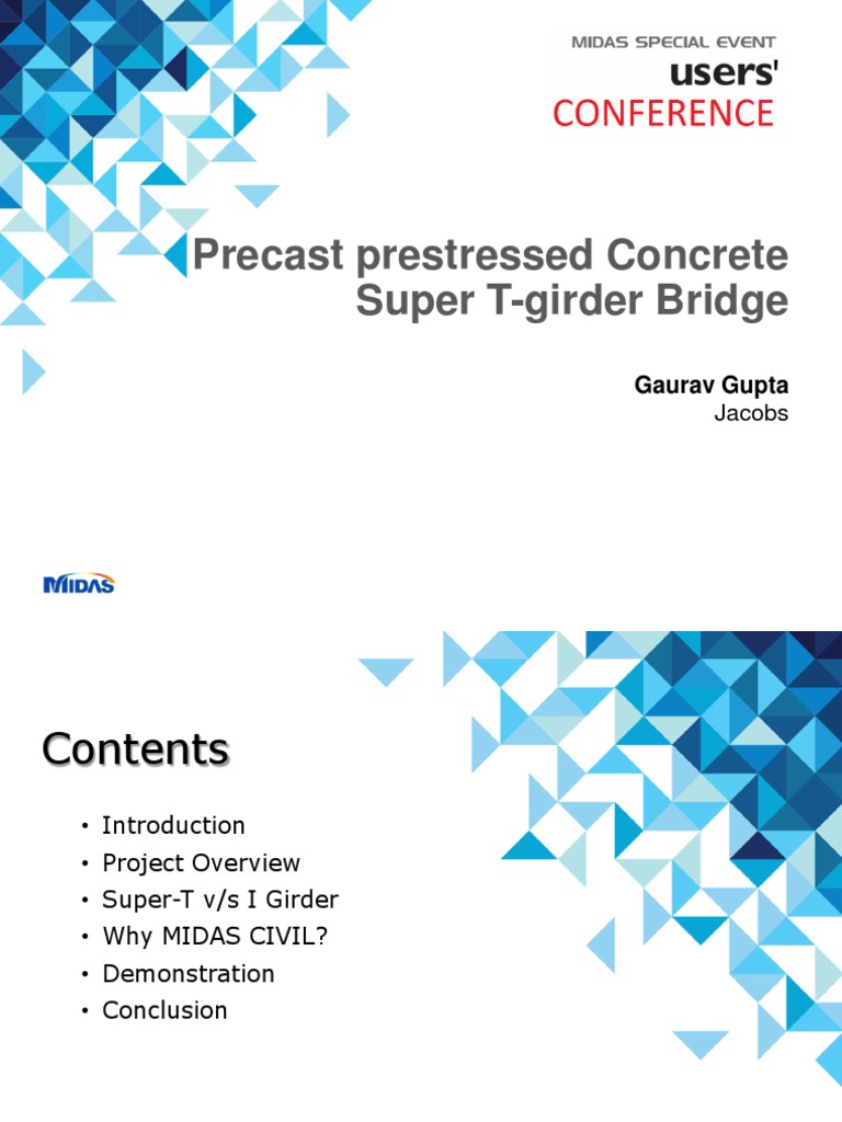 Precast Prestressed Concrete Super T-Girder Bridge: Gaurav Gupta | PDF ...