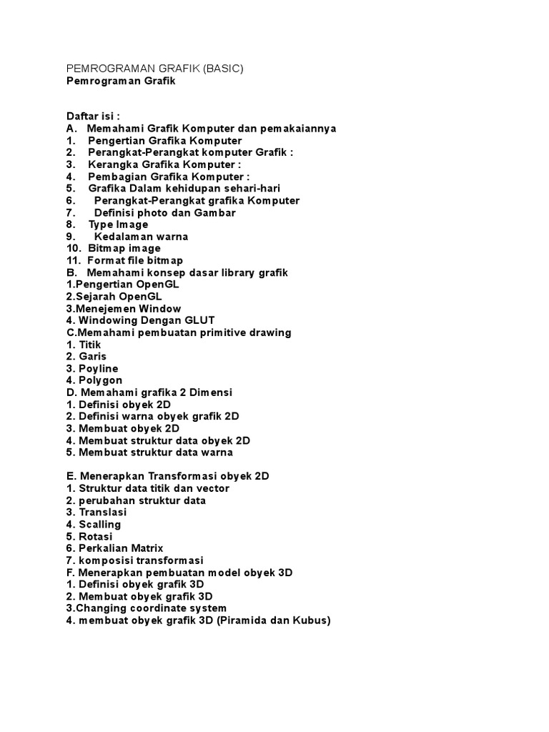 Pemrograman Grafika | PDF