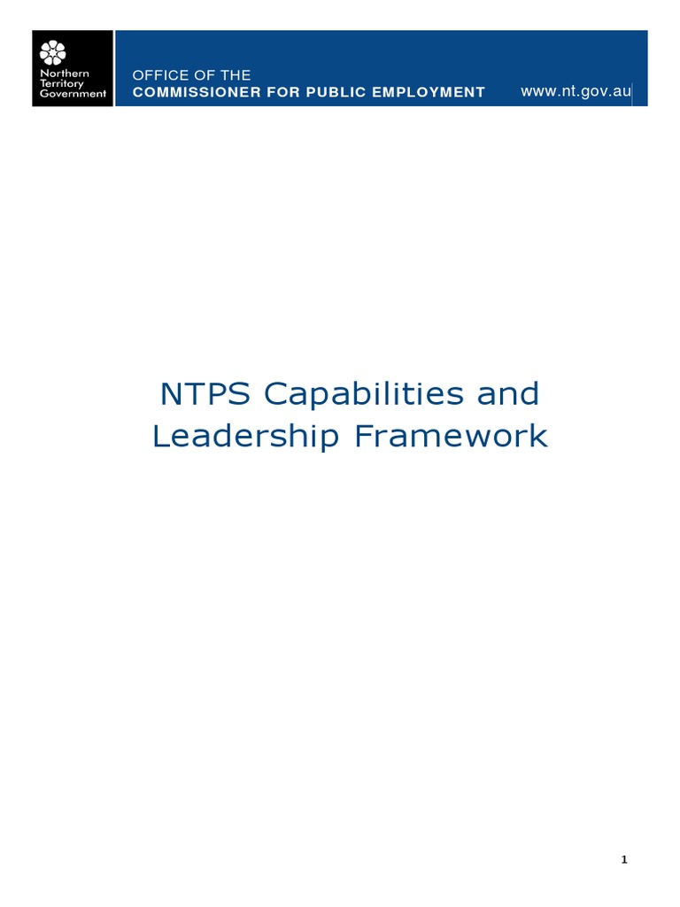 NTPS Capability and Leadership Framework | PDF | Goal | Employment