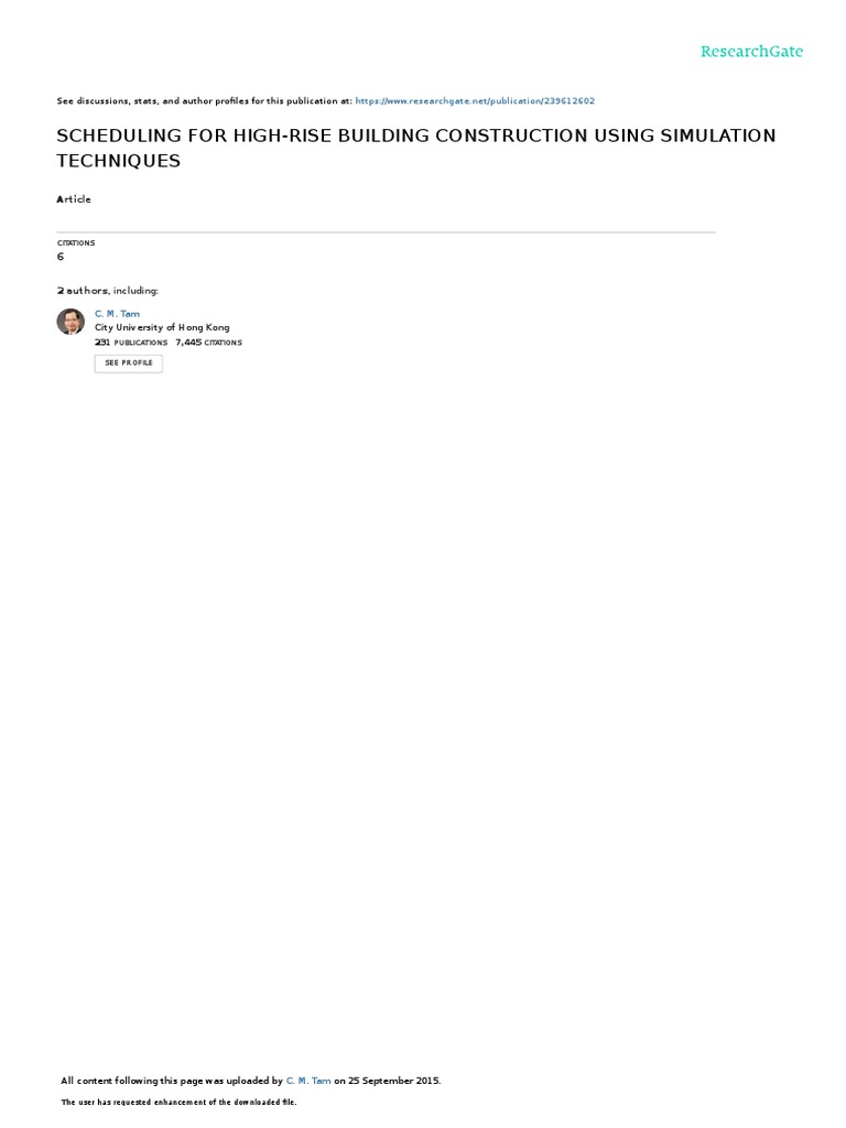 Simulating high-rise construction schedules to optimize resource ...