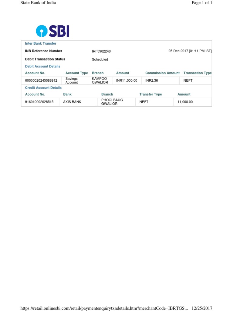 Https Retail - Onlinesbi.com Retail Paymentenquirytxndetails | PDF