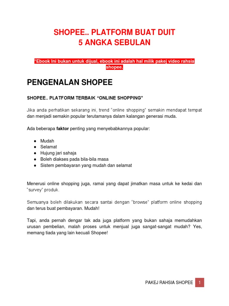 Panduan Ringkas Berniaga Di Shopee | PDF Panduan Ringkas Berniaga Di Shopee | PDF