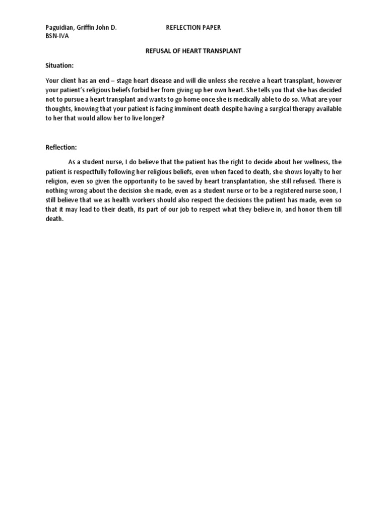 Refusal of Heart Transplant | PDF