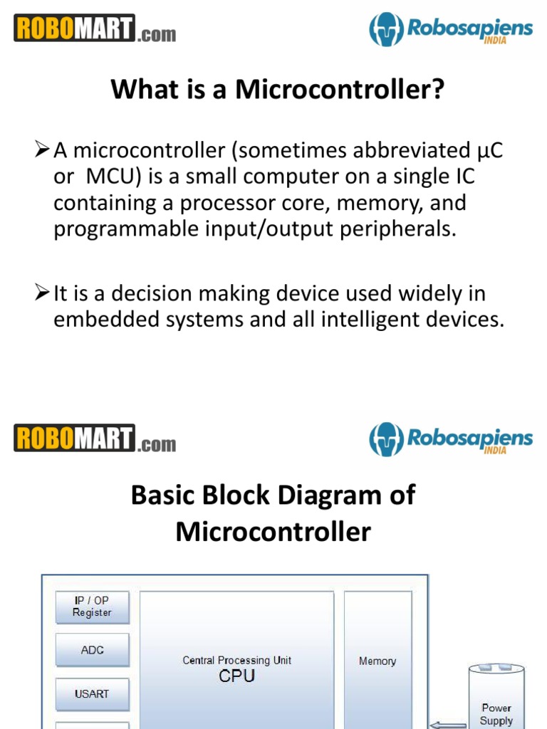 Microcontroller Basics - PPSX | PDF | Microcontroller | Central Processing Unit