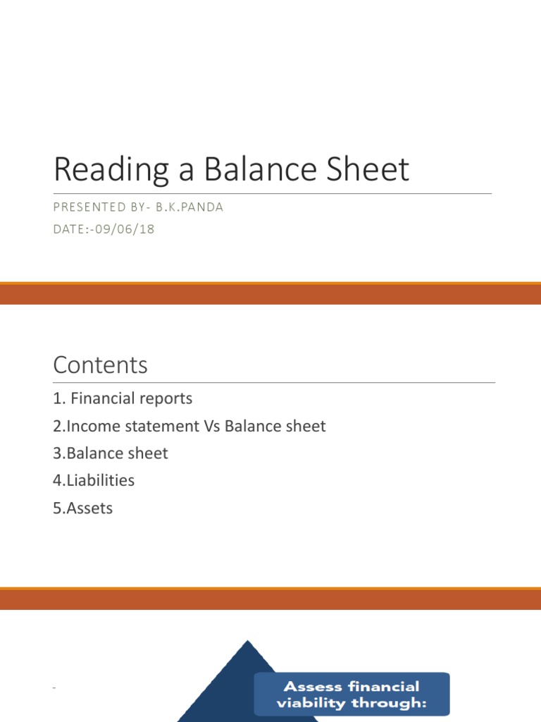 Reading Balance Sheet | PDF | Bad Debt | Balance Sheet Reading Balance Sheet | PDF | Bad Debt | Balance Sheet
