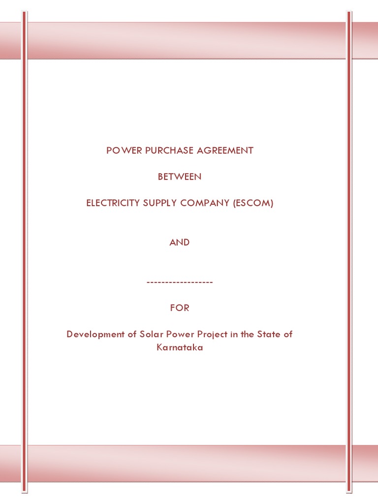 Draft Ppa Kredl 500mw Solar Projects | PDF | Request For Proposal | Liquidation