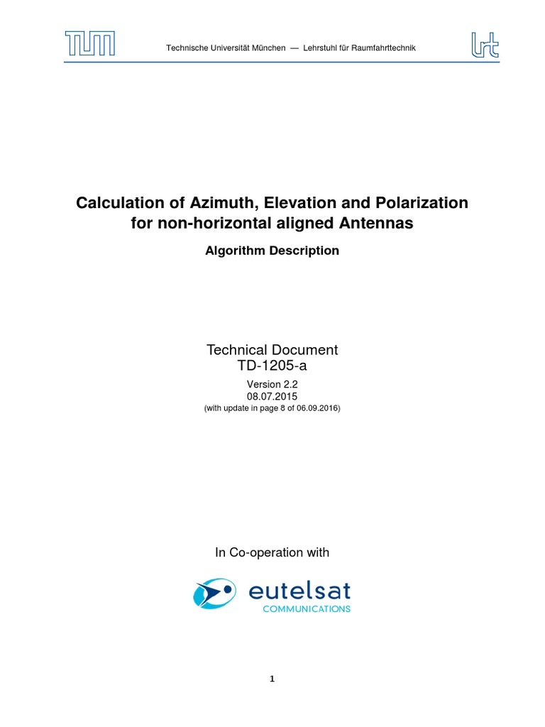 Azimuth Elevation and Polarisation | PDF | Cartesian Coordinate System ...