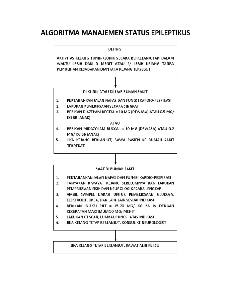 Algoritma Manajemen Status Epileptikus | PDF