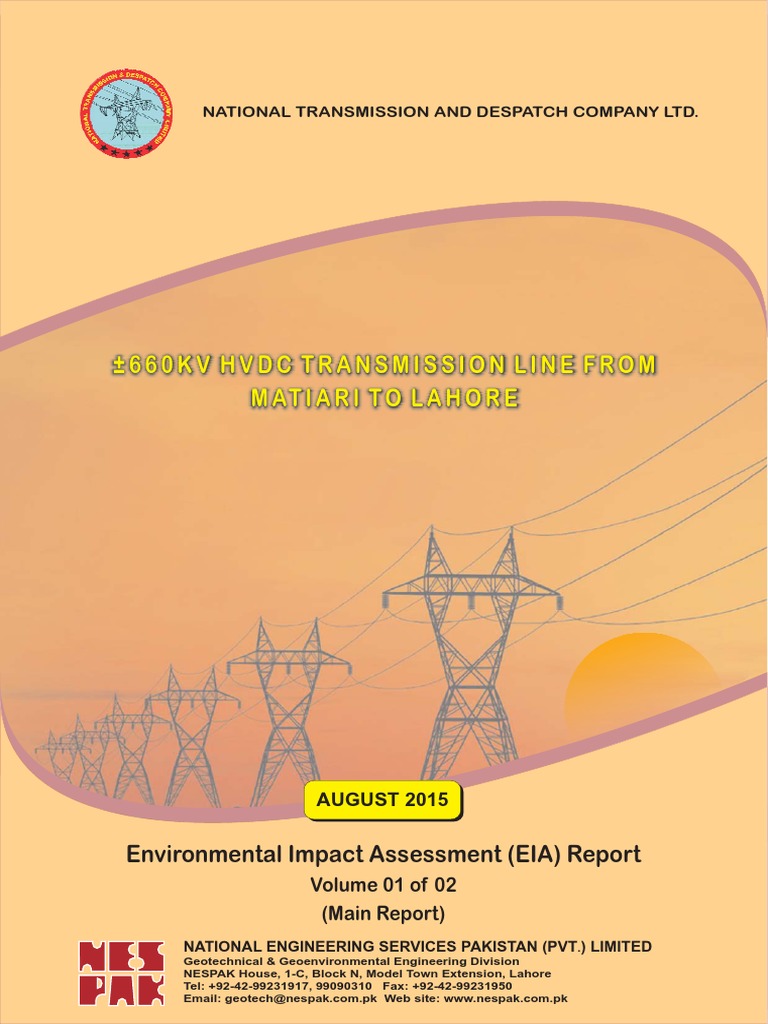 EIA - Report (Matiari-Lhr Project) PDF | PDF | Environmental Policy ...