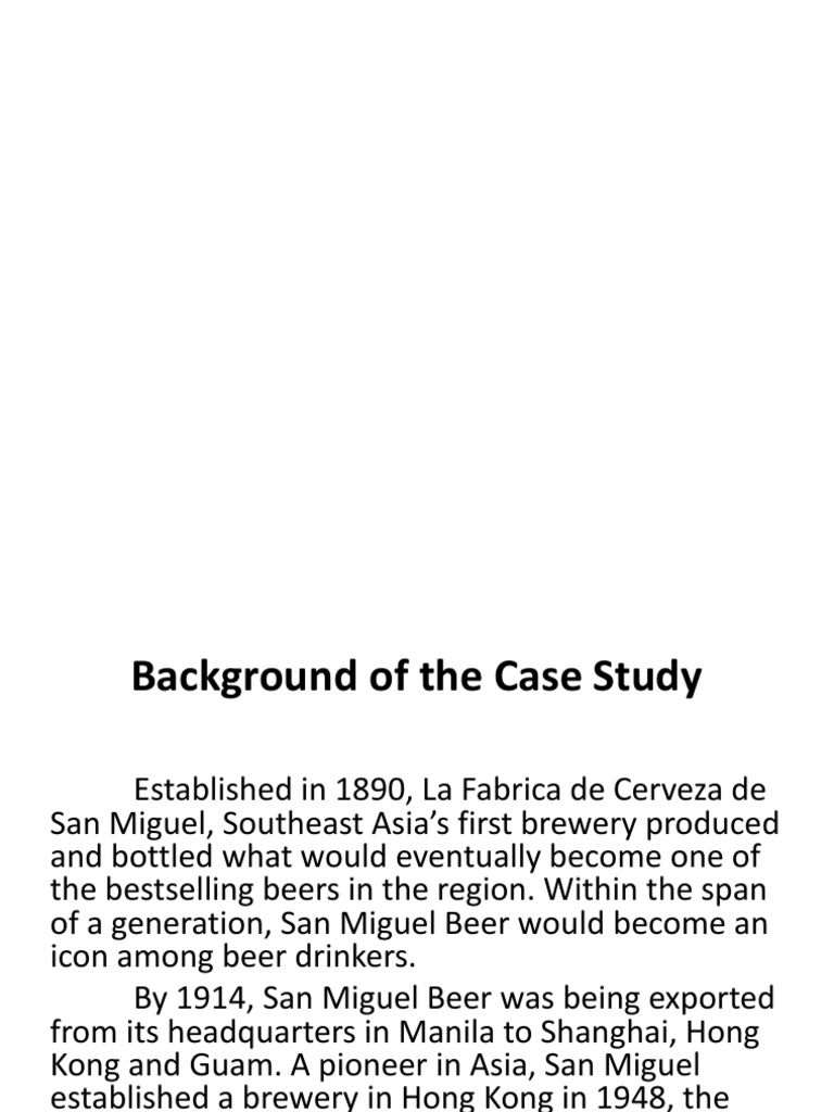 Case Study | PDF | San Miguel Corporation | Beverages