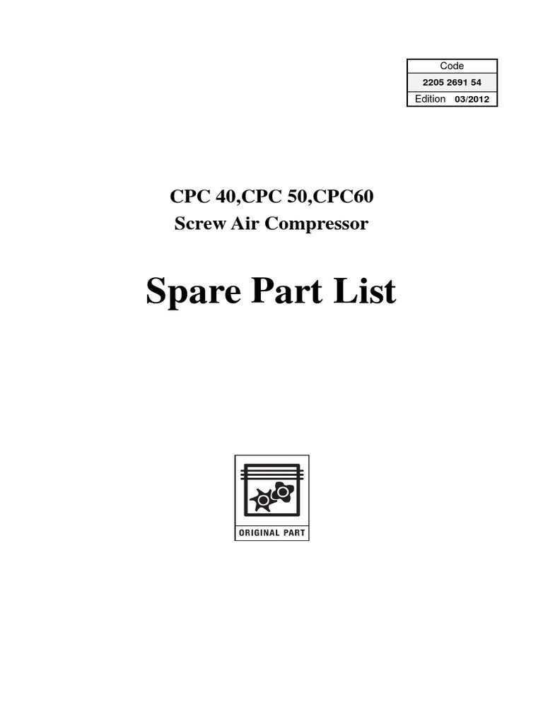 CPC40 60spare Part List 2012 03 | PDF | Valve | Screw