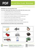 Go, Grow and Glow Foods Worksheet | PDF