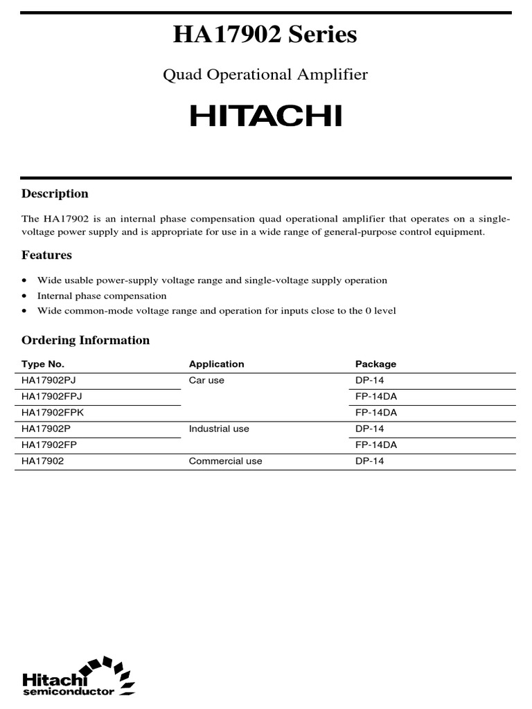 Ha 17902 | PDF | Amplifier | Operational Amplifier